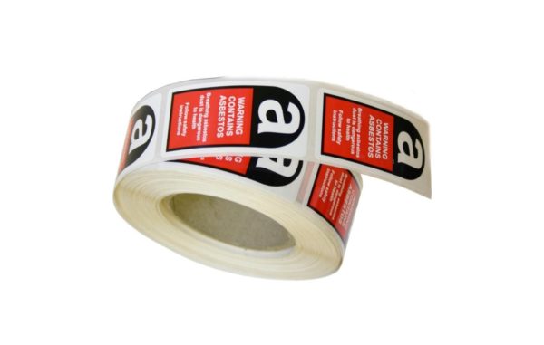 Warning Contains Asbestos Sticker Roll - Beacon Safety